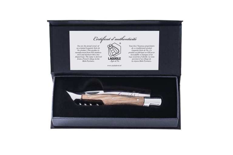 STYLE DE VIE - LAGUIOLE Luxury Line-Pocket Knife w/Corksrew, 3.4"", Ol ...