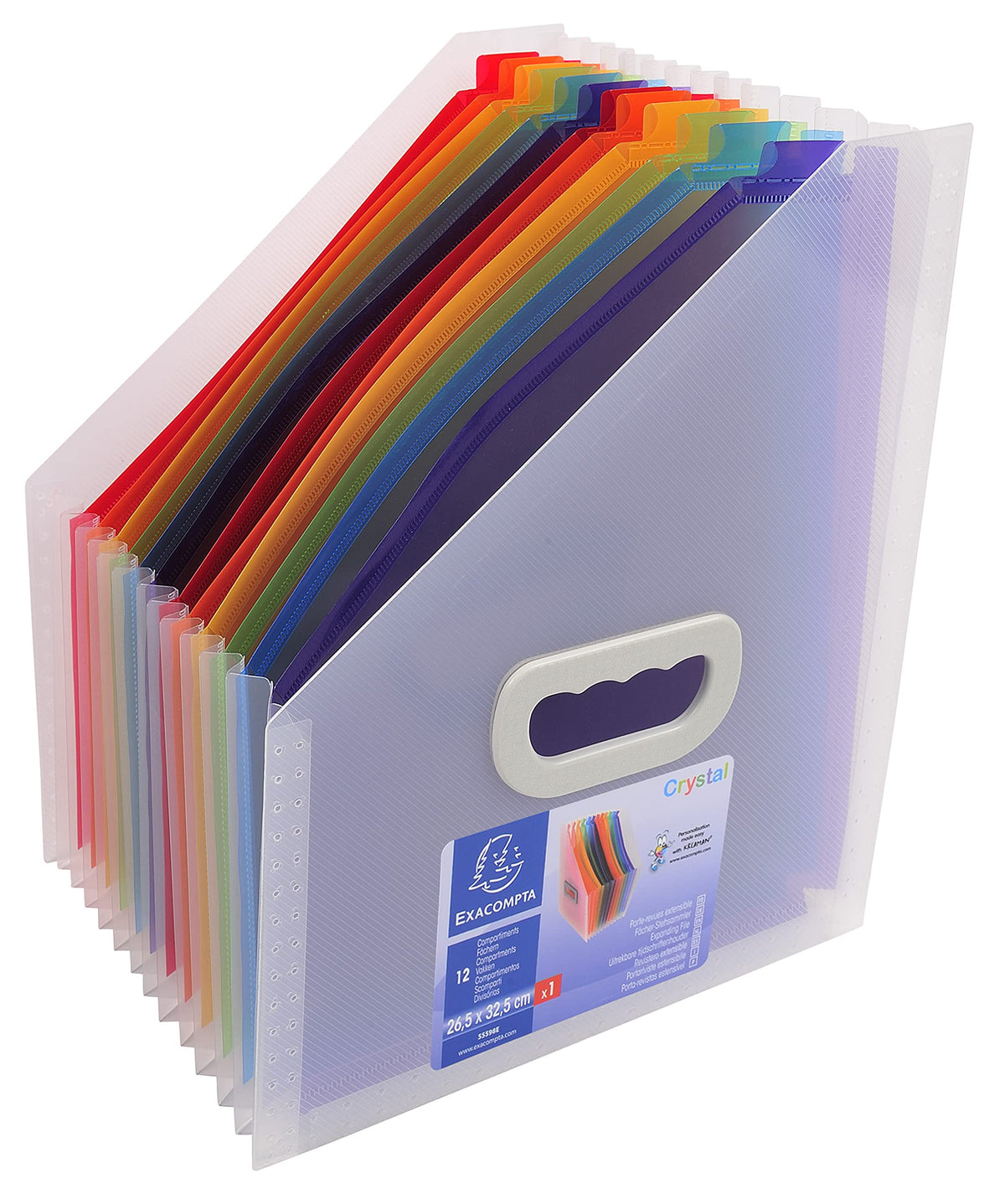 EXACOMPTA - FILE CRYSTAL EXPAND FIL 26.5X32.5CM 12P - CRYSTAL | Office ...