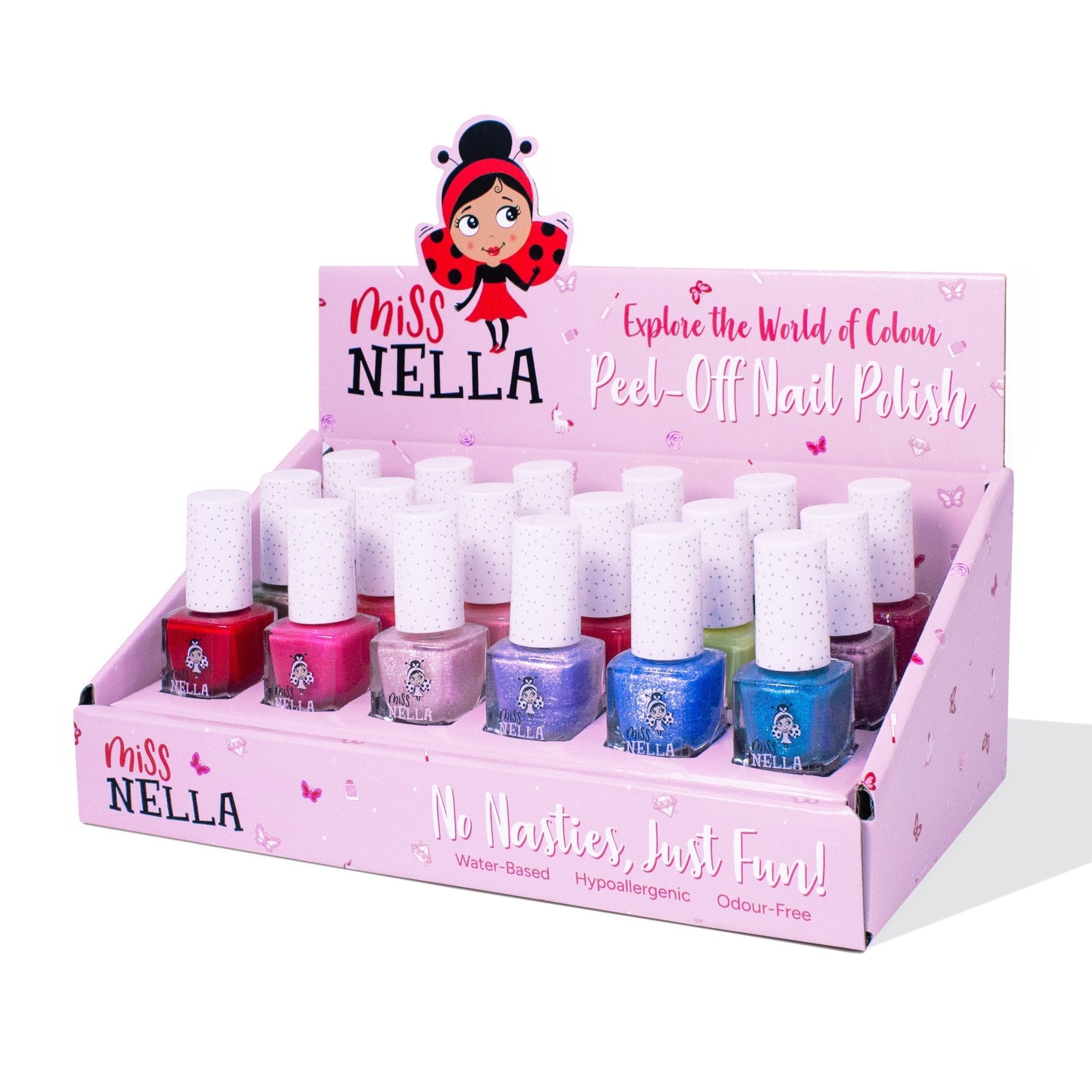 Miss Nella - 18 Peel Off Nail Polish Retail Filled Display | Health ...